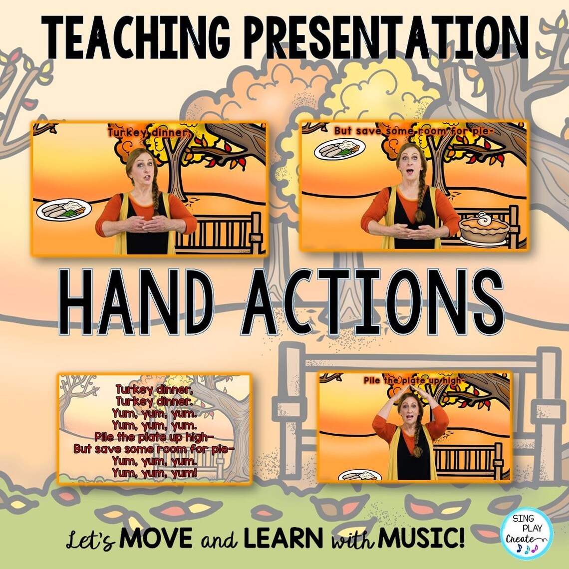 Thanksgiving Action Song turkey Dinner With Literacy Activities, Video ...