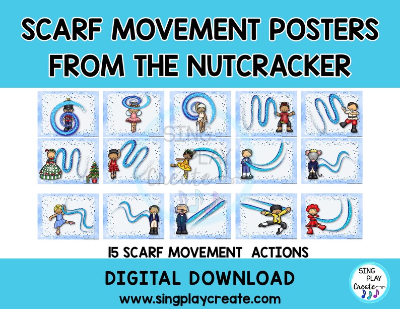 Nutcracker Scarf Movement Cards and Activities - Etsy