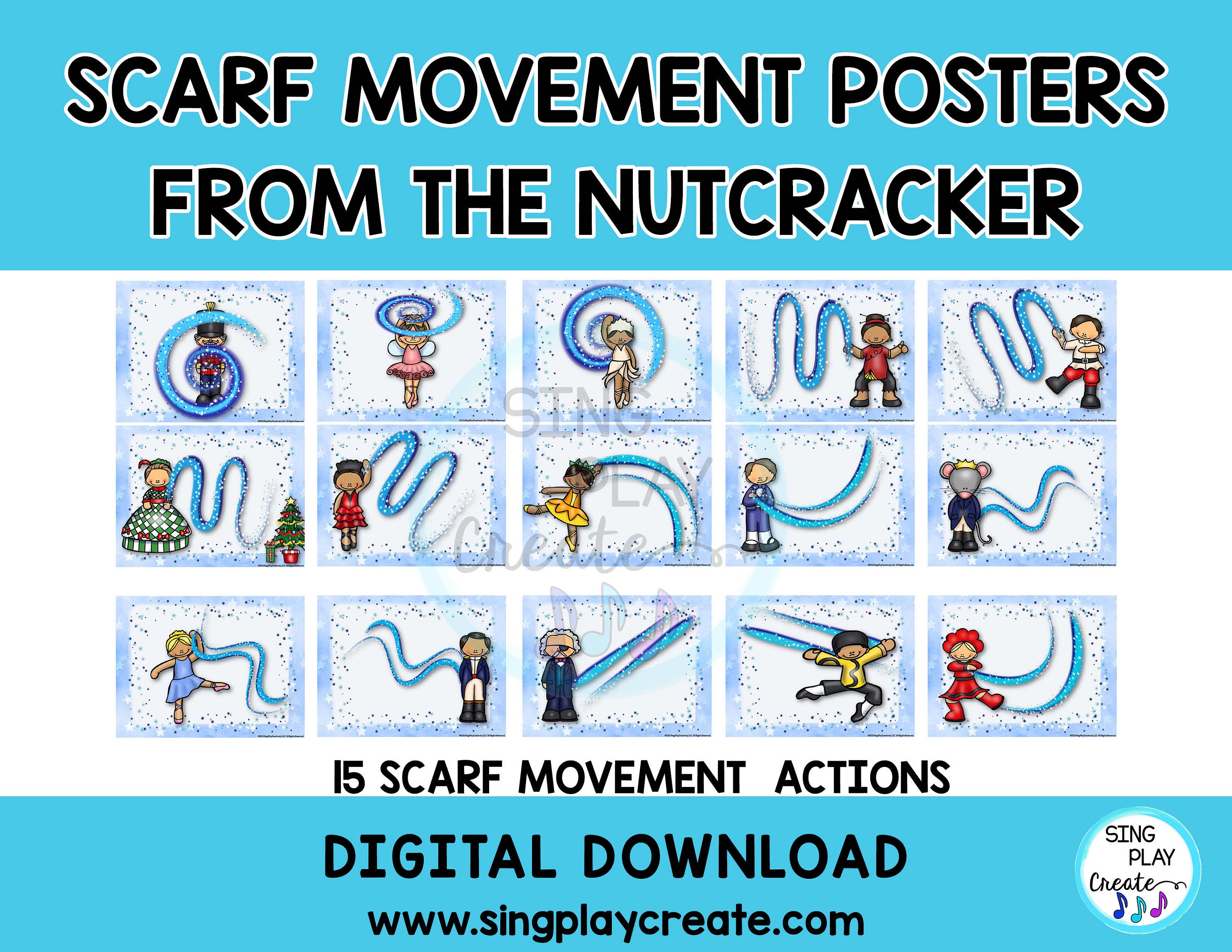 Nutcracker Scarf Movement Cards and Activities - Etsy