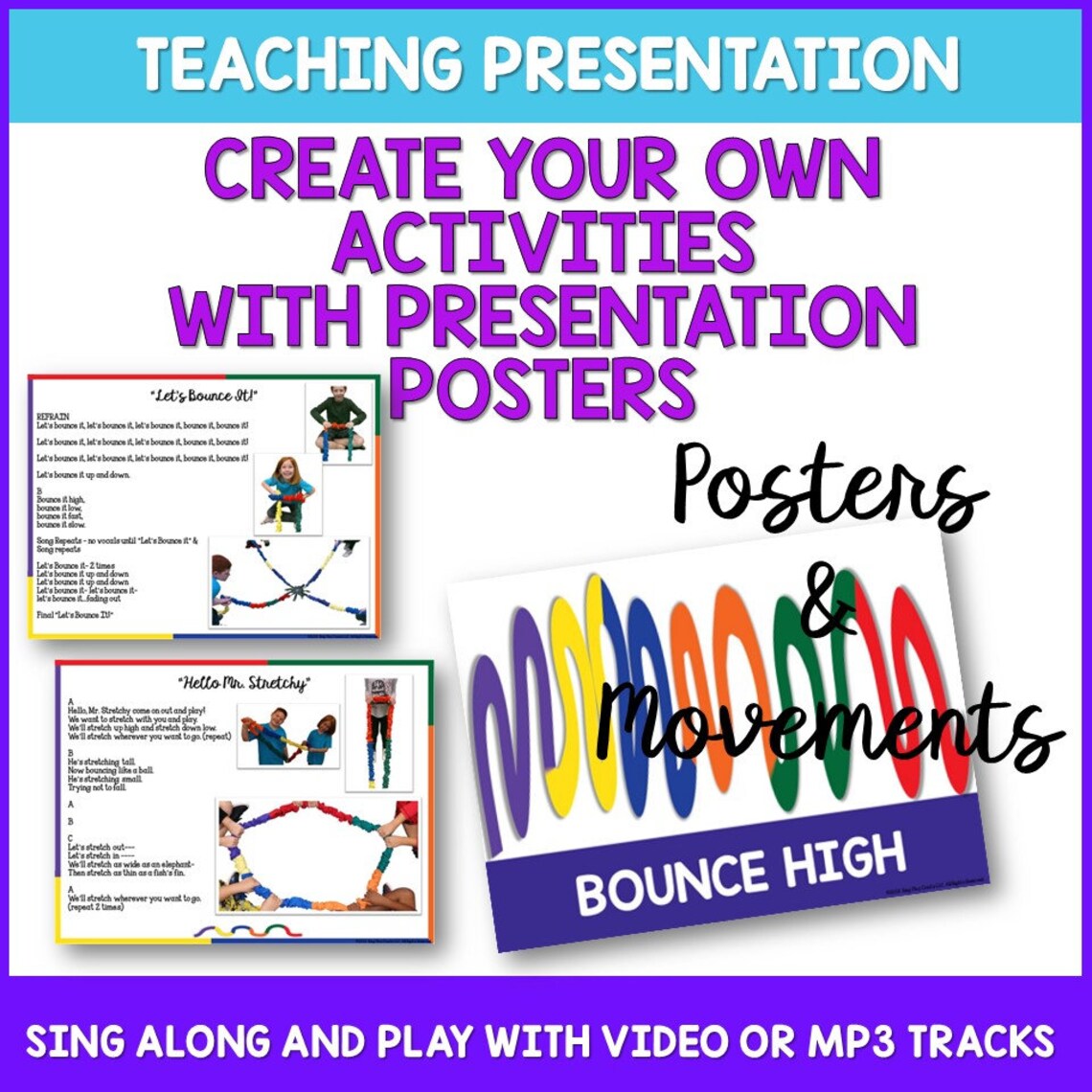 Stretchy Band Songs & Movement Activities BUNDLE: Music, PE, Team ...