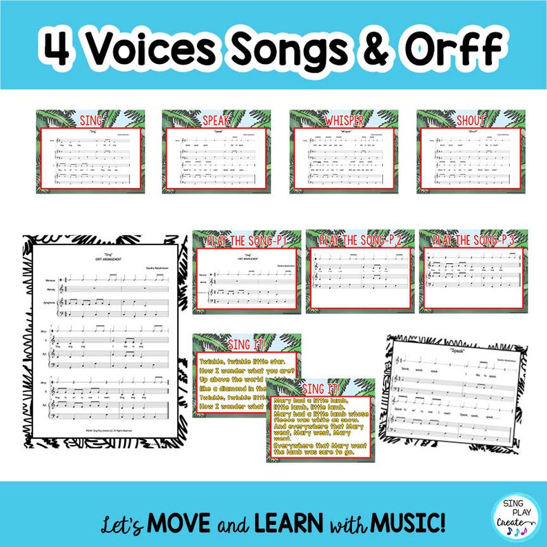 Four Voices, Vocal Timbre Music Lesson and Games With Song, Posters and ...