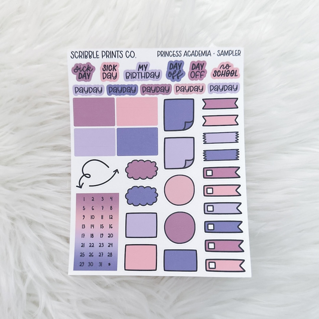 Princess Academia Sampler // Matte Journal Stickers - Etsy
