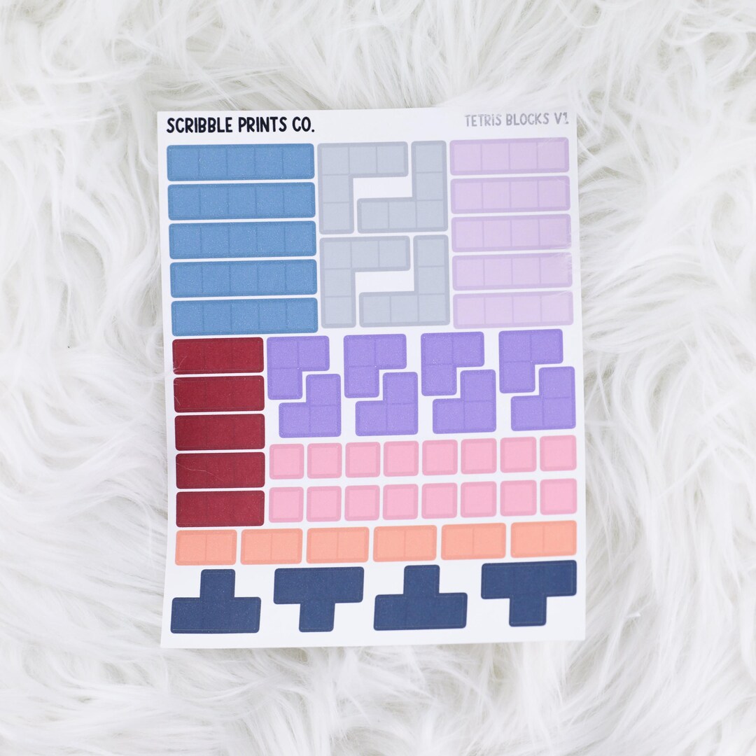 Tetris Blocks V1 // Matte Journal Stickers - Etsy