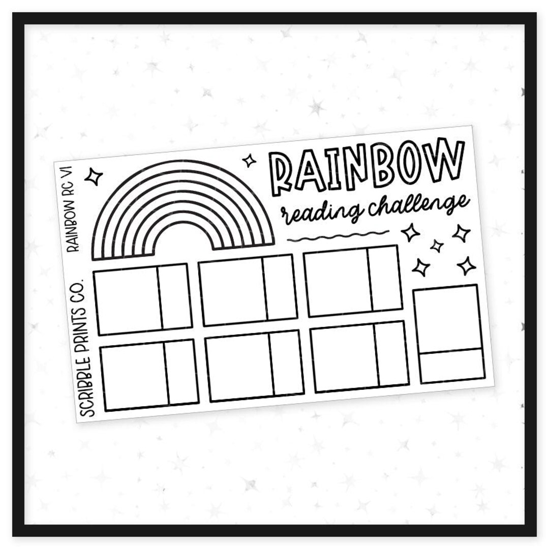 Rainbow Reading Challenge V1 // Matte Reading Journal Stickers - Etsy