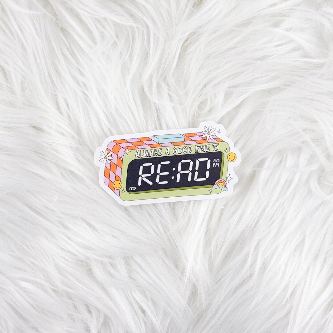 Reading Clock // Large Matte Deco Sticker for Journals - Etsy