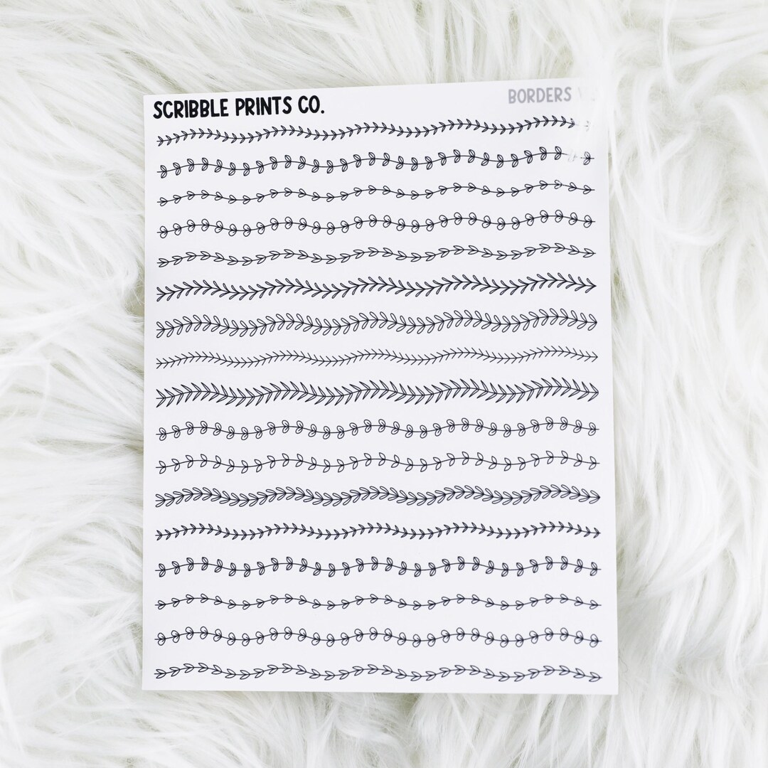 Borders V3 // Matte Journal Stickers - Etsy