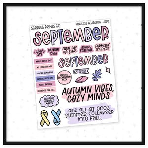 Princess Academia September // Matte Journal Stickers - Etsy