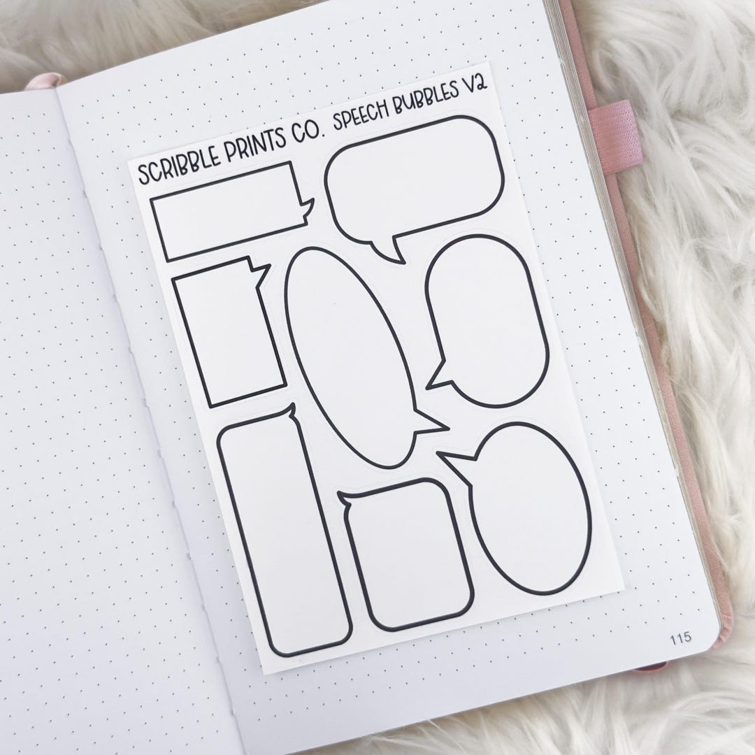 Speech Bubbles V2 // Matte Reading Journal Stickers - Etsy