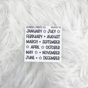 Months V3 // Matte Reading Journal Stickers - Etsy