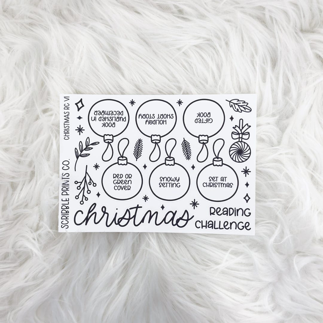 Christmas Reading Challenge V1-2 // Matte Reading Journal Stickers - Etsy