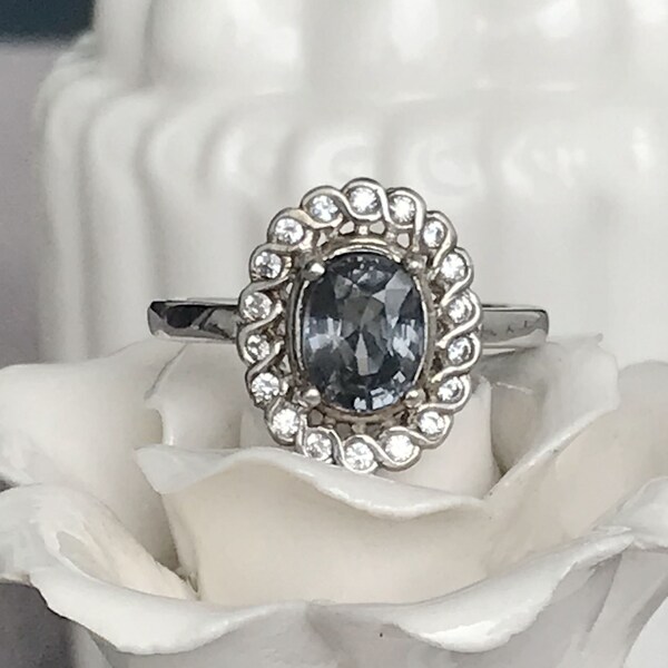 Grey Spinel Ring - Etsy