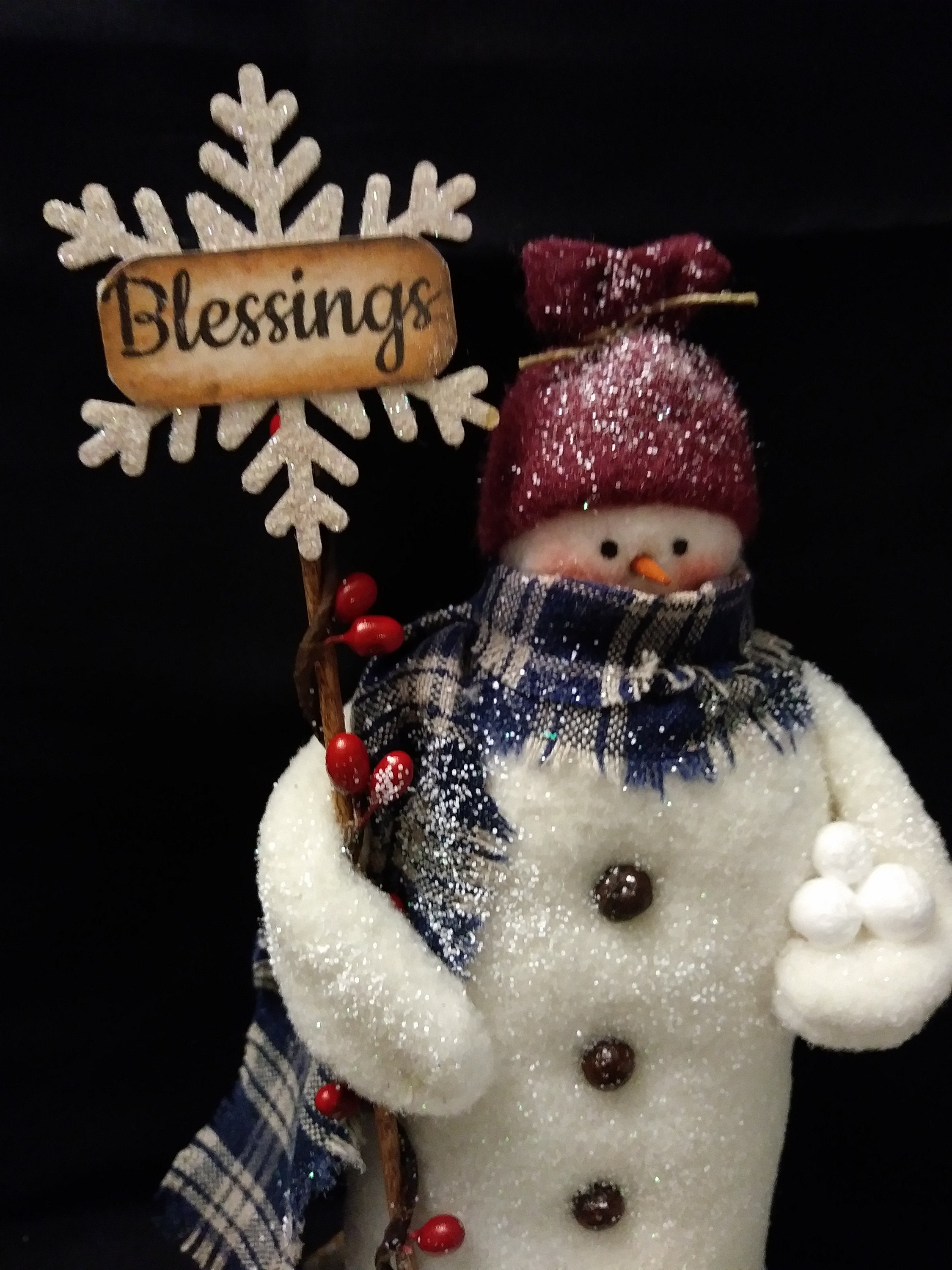 Levi - Primitive Snowman - Winter Decor - Primitive Christmas Decor ...