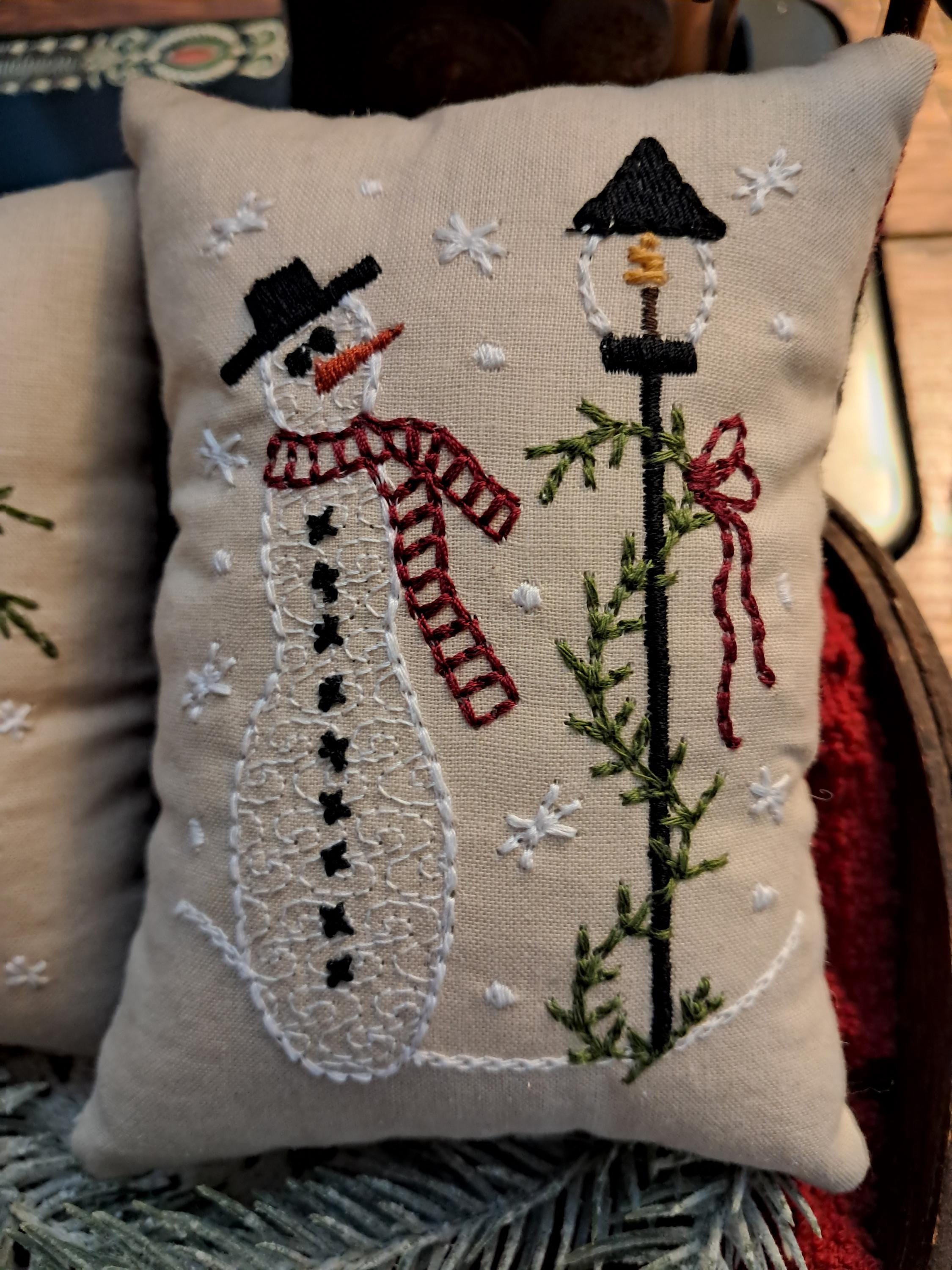 Winter Snowmen Bowl Fillers , Primitive, Country, Embroidered - Etsy
