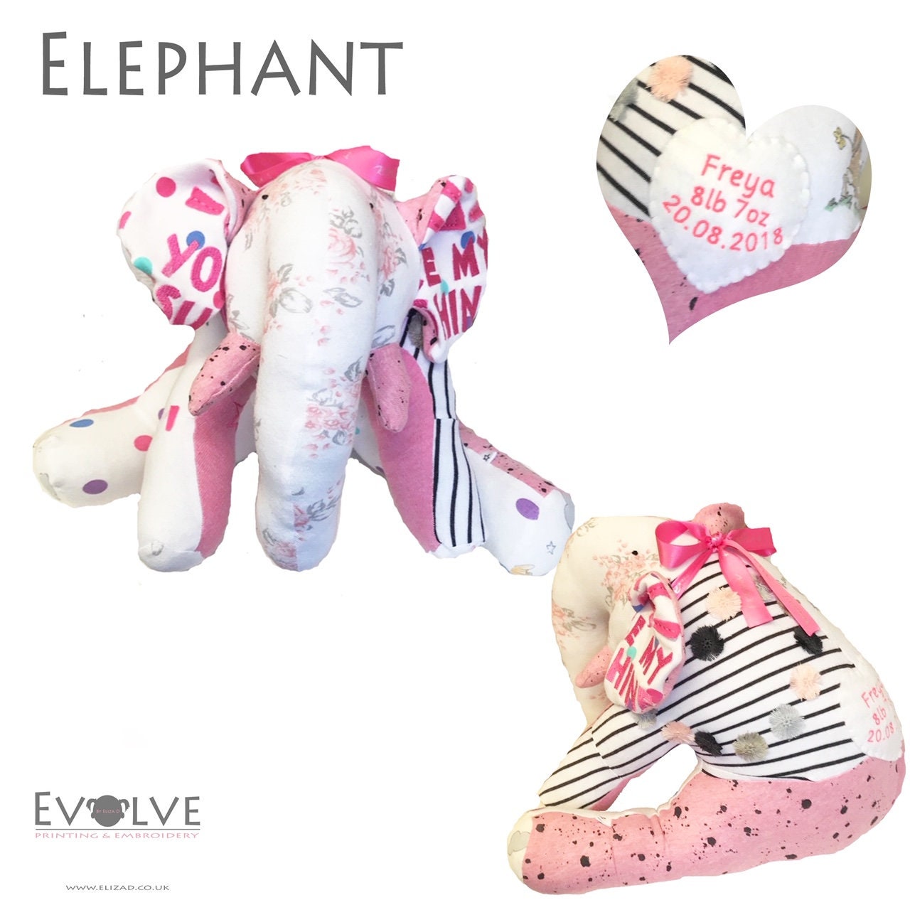 Memory/keepsake elephant/bear made from baby clothes | Etsy