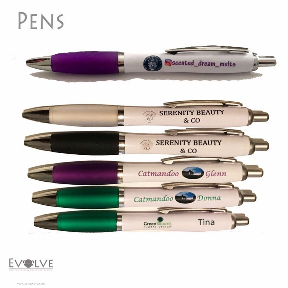 Personalised Pens Printed to Order Any Text/logo/image of - Etsy UK