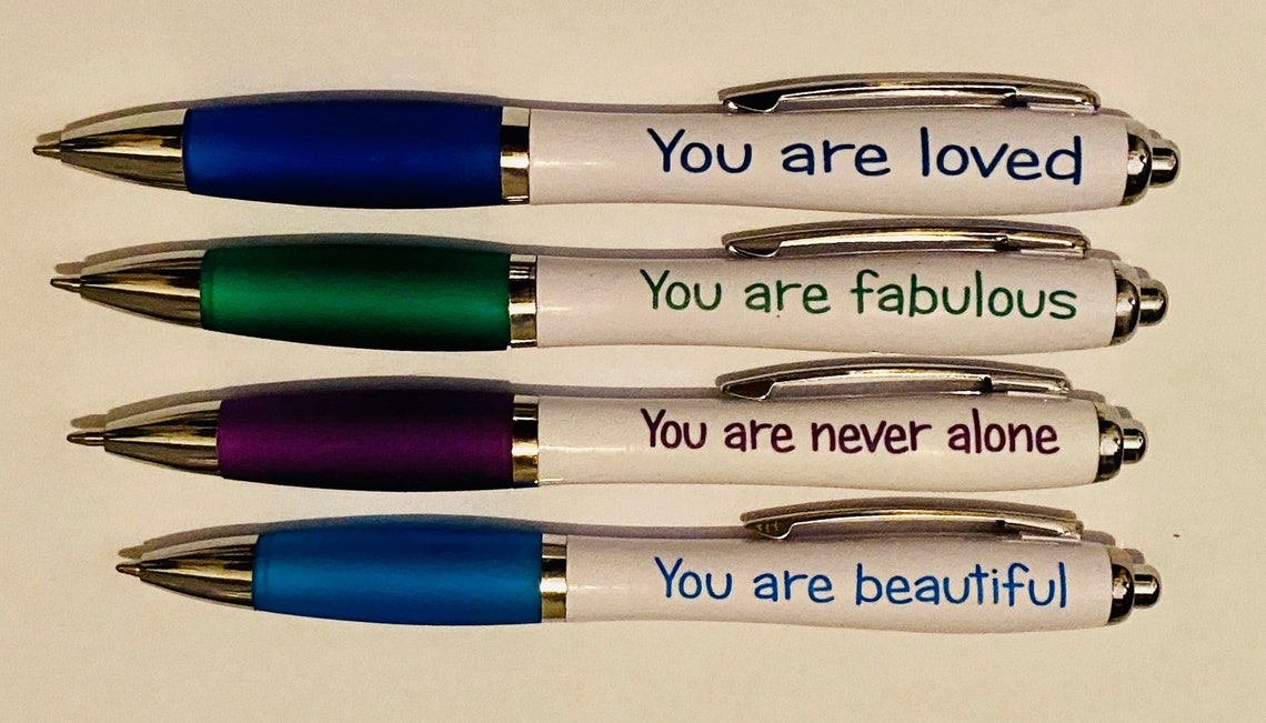 Positivity Pens Mental Health Positive Quotes/slogans Pack - Etsy