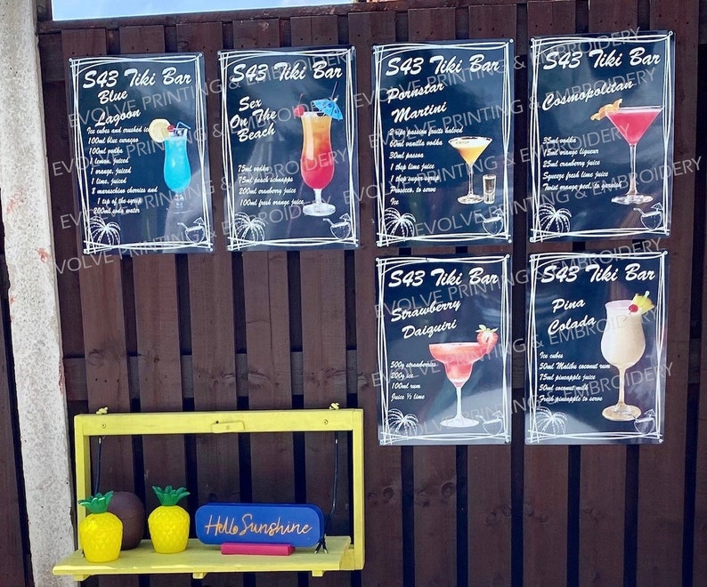 Metal Cocktail Wall Sign/plaque for Home Bar/tiki | Etsy