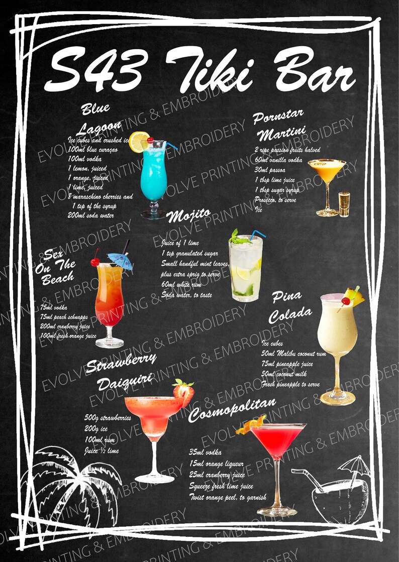 Metal Cocktail Wall Sign/plaque for Home Bar/tiki | Etsy