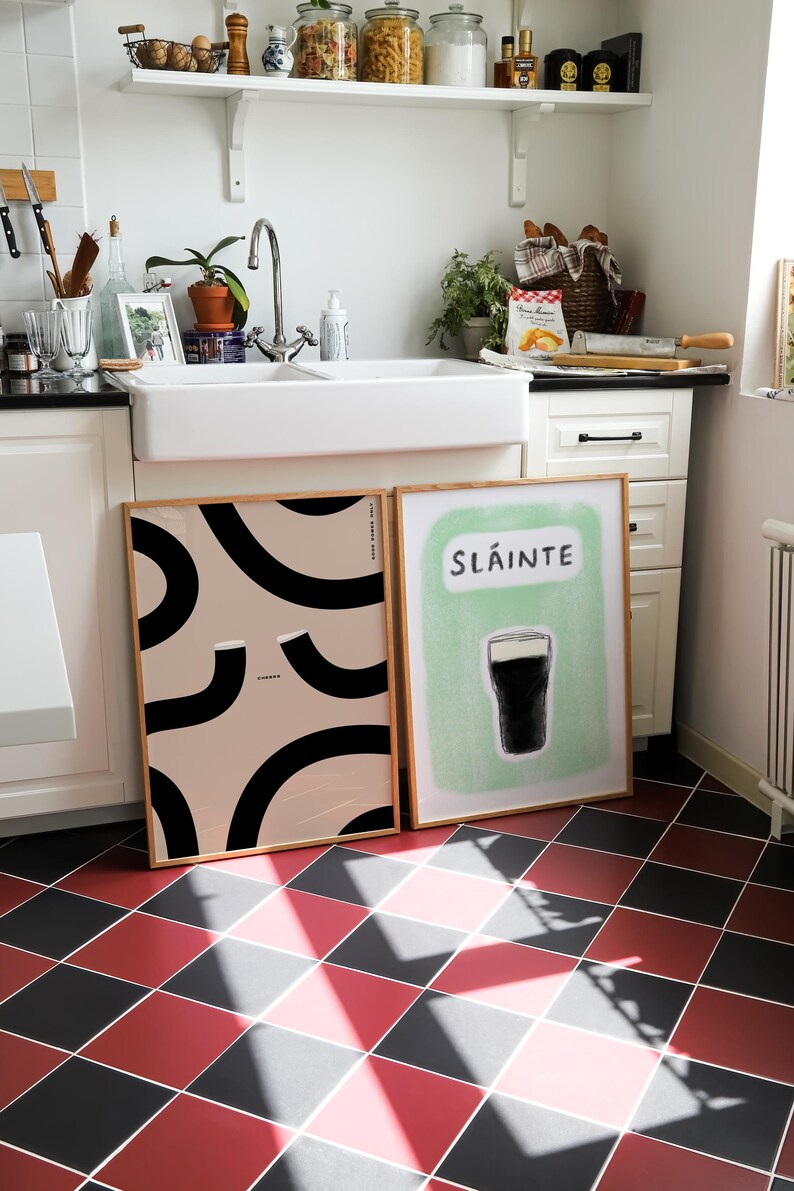 Guinness Print Hand Drawn for Home Bar or Man Cave Christmas Gift for ...