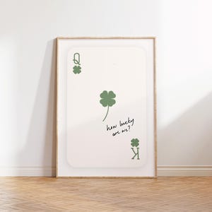 How Lucky Are We 4 Leaf Clover Irish Playing Card Wall Art Print, Lucky ...