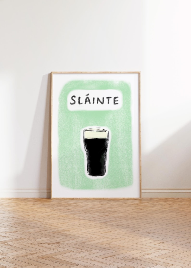 Guinness Print Hand Drawn for Home Bar or Man Cave Gift for Guinness ...