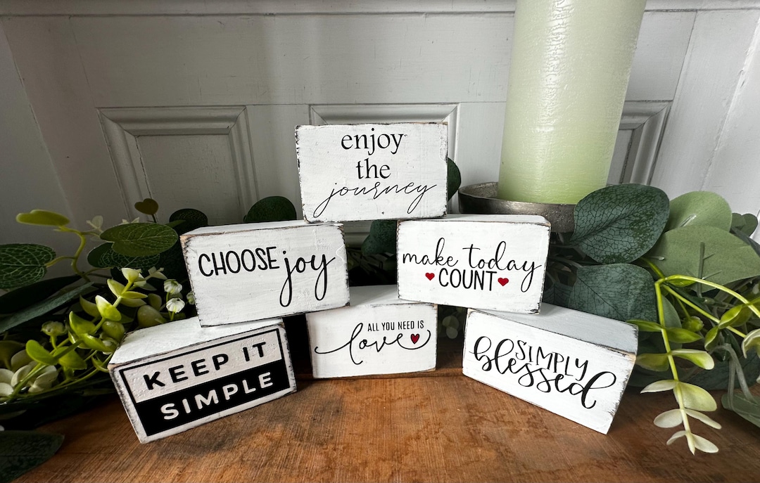 Inspirational Sign Blocks, Motivational, Desk Decor - Etsy