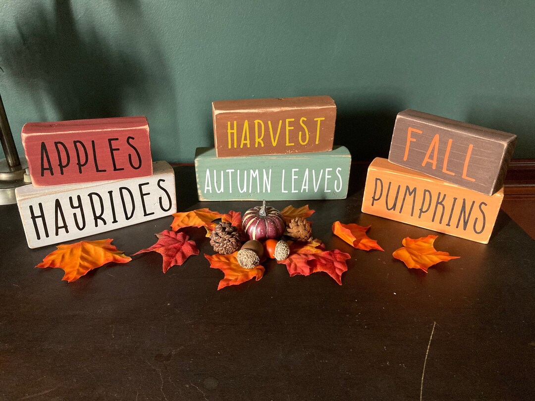 Rae Dunn Inspired Fall Blocks-dunn Lovers-home Decor-fall-tiered Tray ...