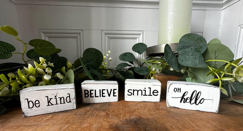 Mini Inspirational Sign Blocks, Motivational, Desk Decor - Etsy