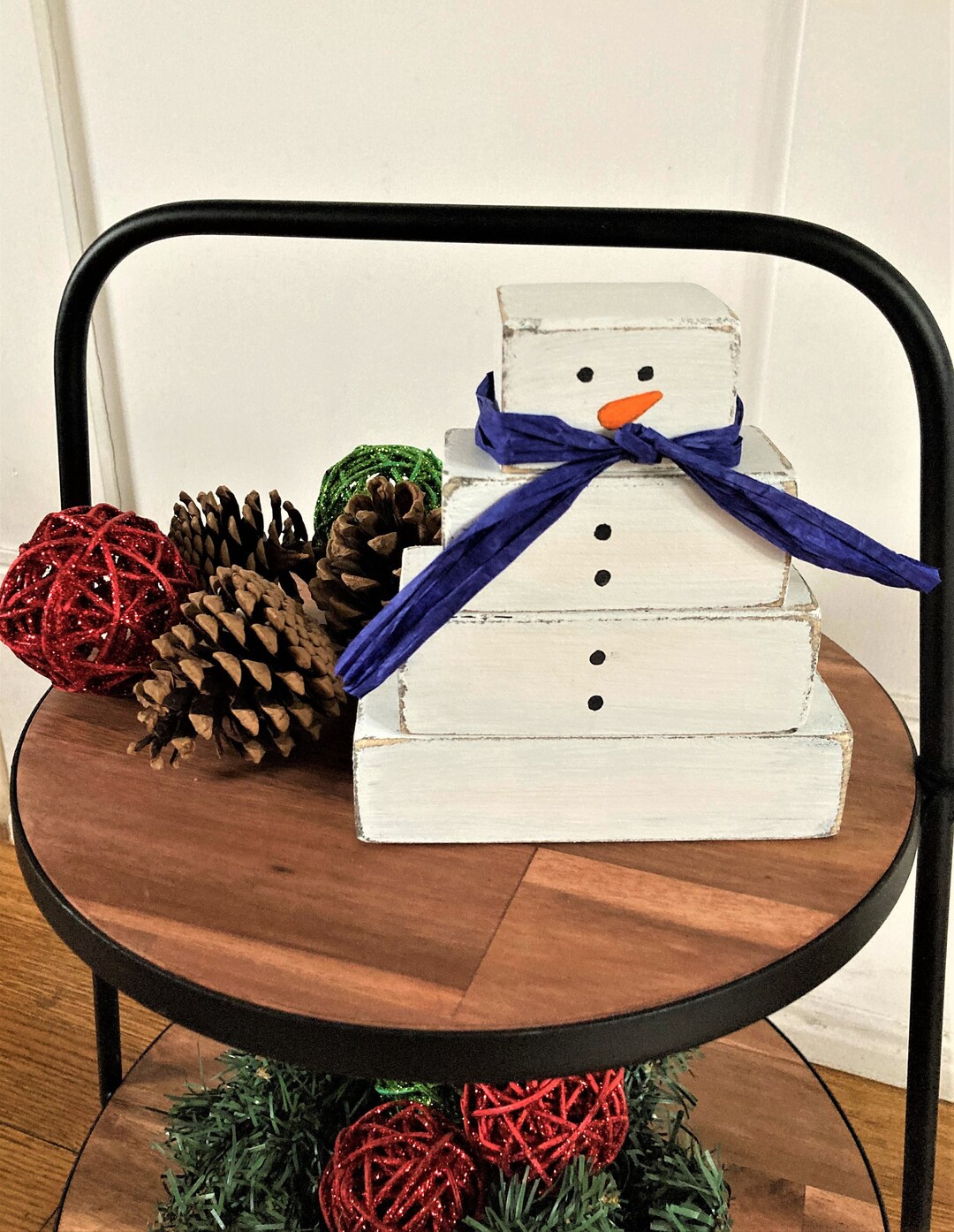Stacking Snowman Blocks, Tiered Tray or Shelf Sitter, Snowman Decor ...