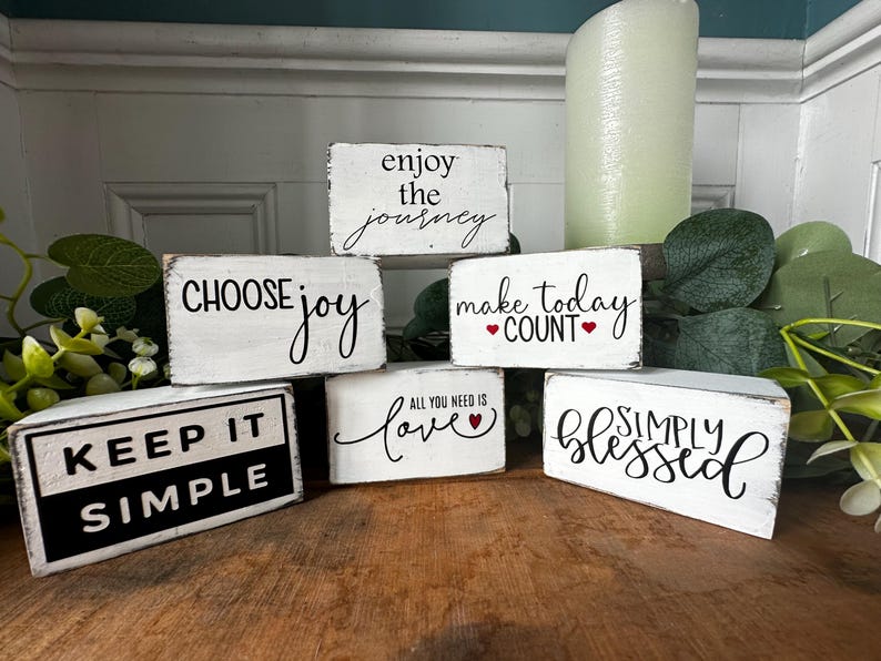 Inspirational Sign Blocks, Motivational, Desk Decor - Etsy