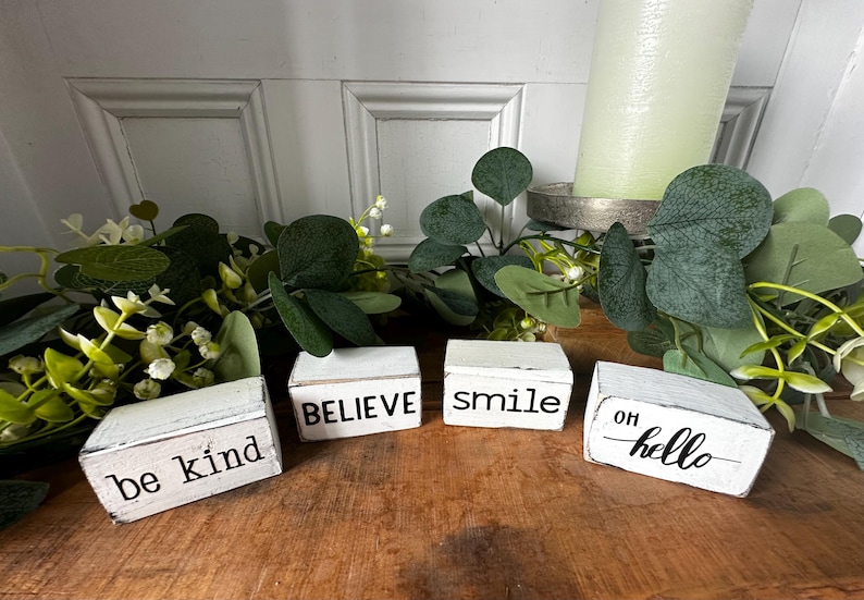 Mini Inspirational Sign Blocks, Motivational, Desk Decor - Etsy
