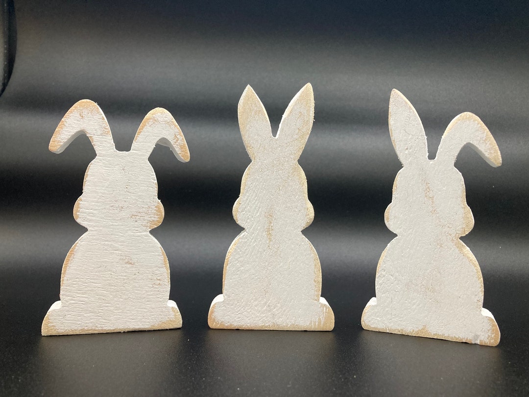 Easter Bunnies, Three Bunny Set, Wood Carve, Easter Décor, Home Décor ...
