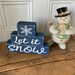 Let It Snow Blocks Winter Decor, 3 Tiered Block Sign, Shelf Sitter ...