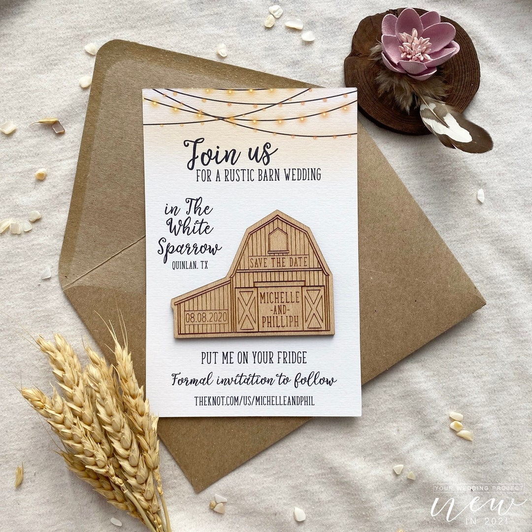 Personalized Barn Save the Date Magnet Unique Wood Wedding - Etsy