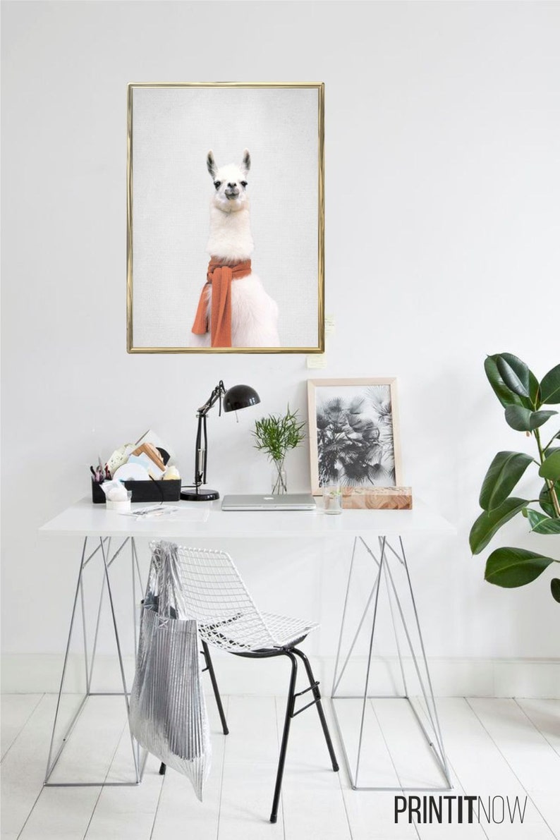 Lama Print Nursery Animal Decor Wall Art Large Printable | Etsy
