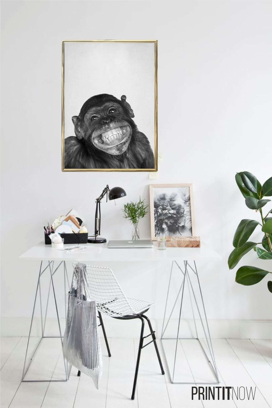 Monkey Print Nursery Animal Decor Wall Art Large Printable - Etsy