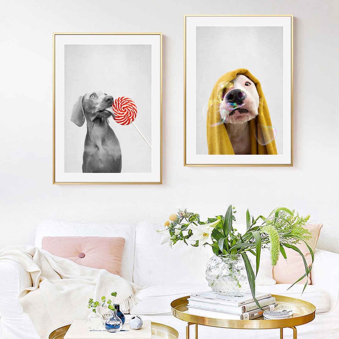 Dog With Lollipop Poster Nursery Animal Decor Wall Art Large - Etsy