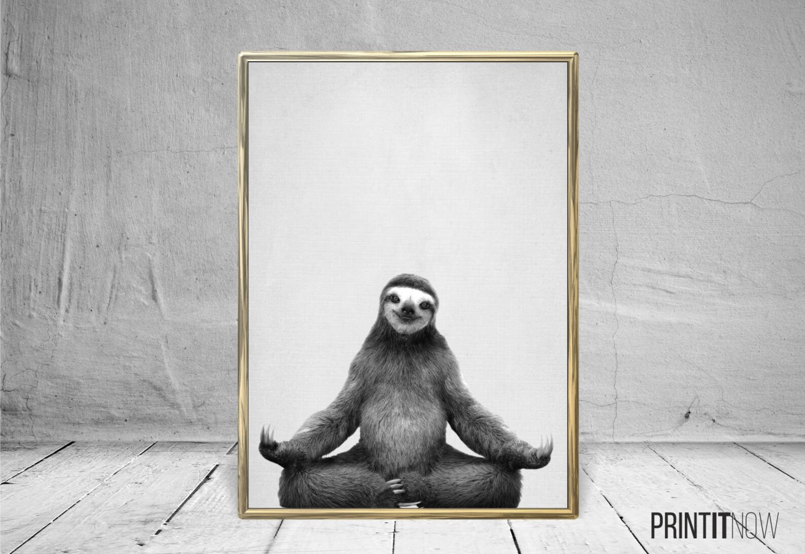 Yoga Sloth Print Nursery Animal Decor Wall Art Large | Etsy
