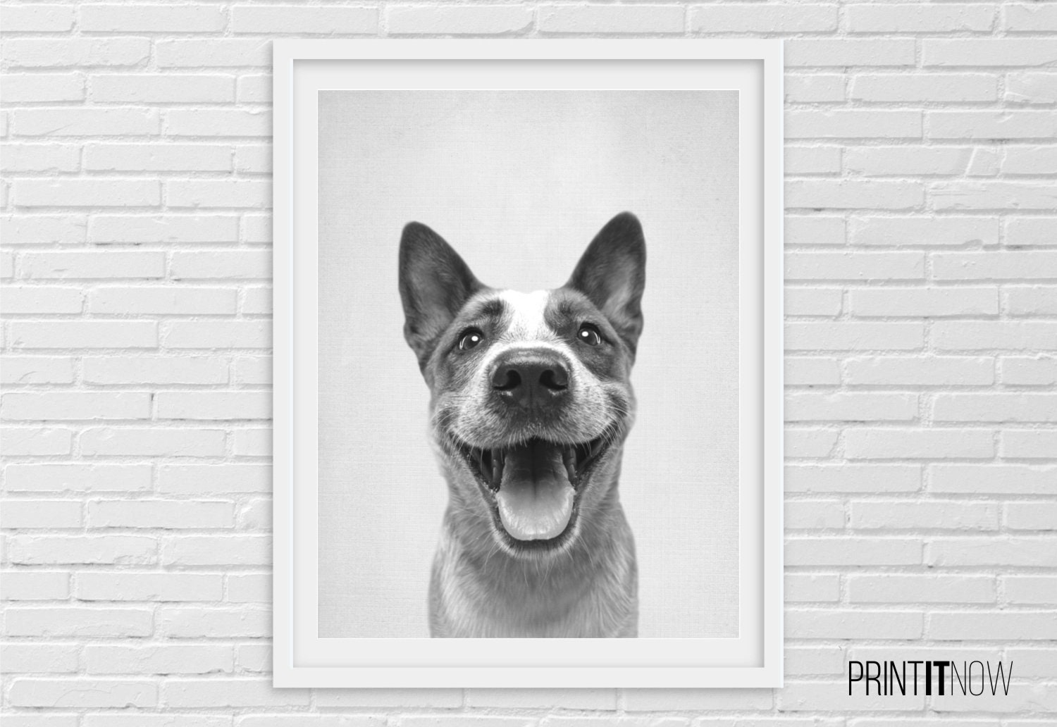 Dog Smile Print Nursery Animal Decor Wall Art Large | Etsy
