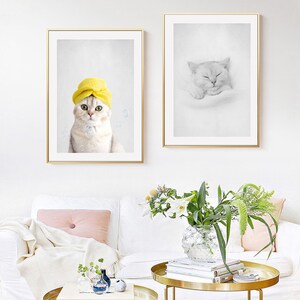 SPA Cat Print, Nursery Animal Decor Wall Art, Large Printable Poster ...