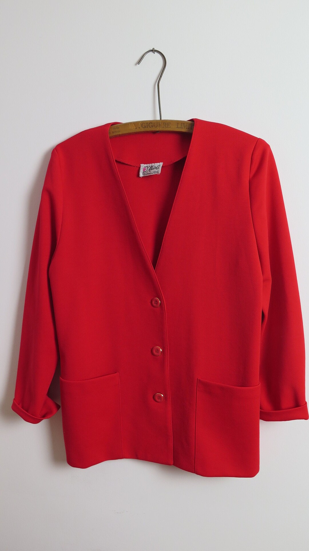 Vintage Red Jacket Made in Canada - Etsy
