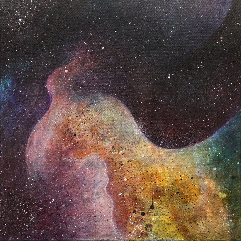 Fade to Black Celestial Galaxy Universe Print by Kerry - Etsy