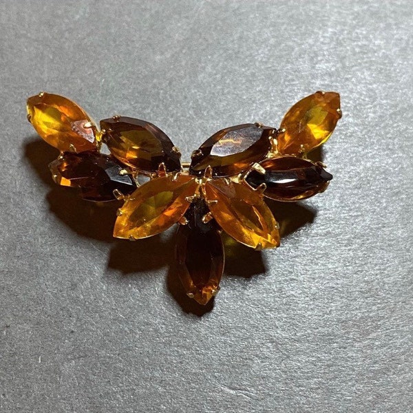 Amber Rhinestone Pin - Etsy