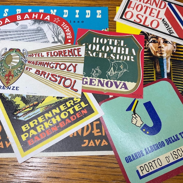 Vintage Luggage Labels - Etsy