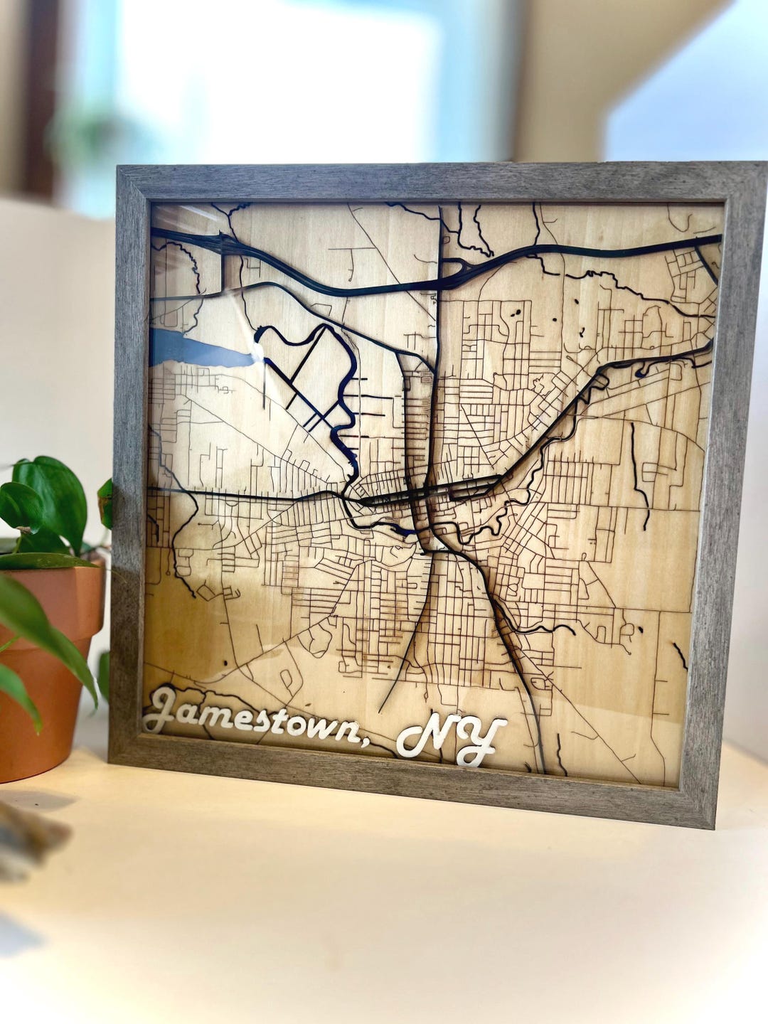 3D Layered Map of Jamestown New York, NY Wall Art - Etsy