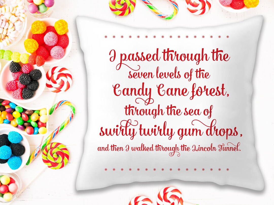 Buddy the Elf Funny Christmas Throw Pillow Candy Cane Forest, Sea of ...