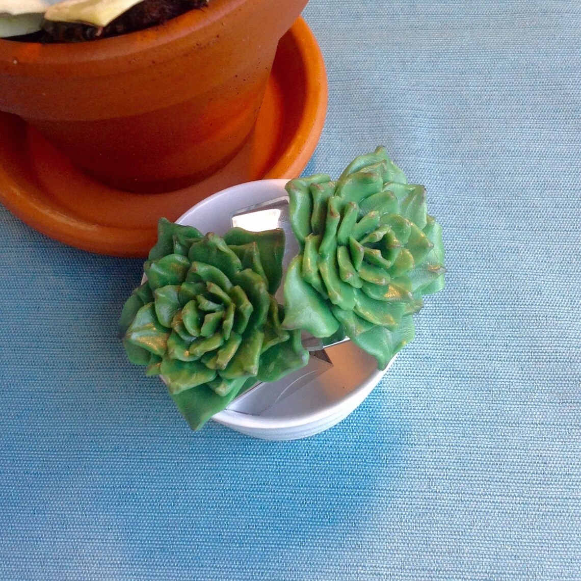 Green Succulent Napkin Rings Botanical Table Decoration Faux - Etsy