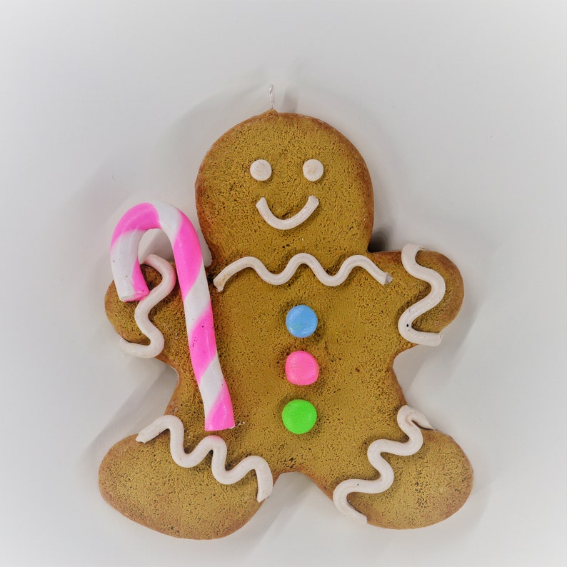 Pastel Gingerbread Man Christmas Ornament Vanilla Icing Faux - Etsy