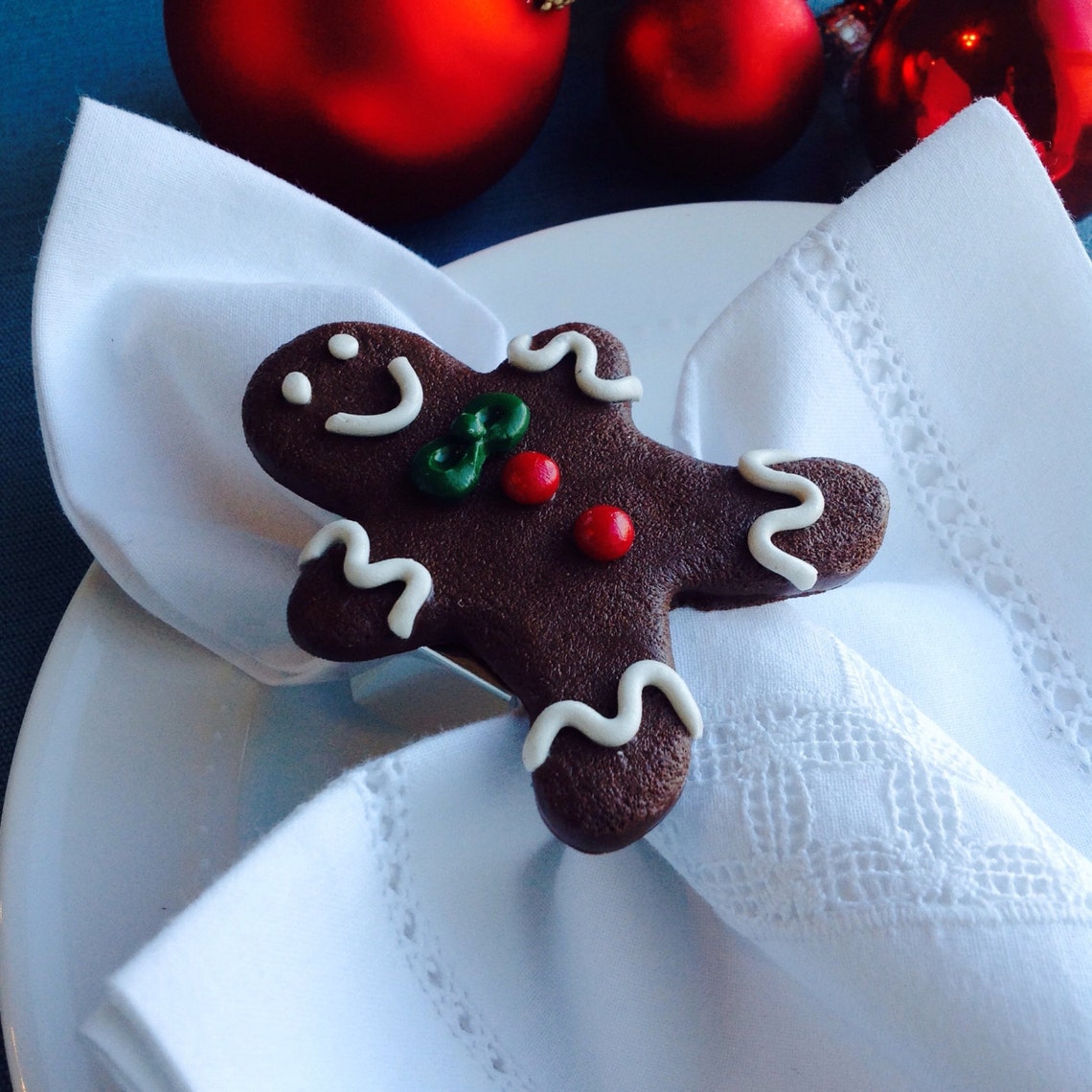 Gingerbread Men Napkin Rings, Winter or Christmas Table Decoration ...
