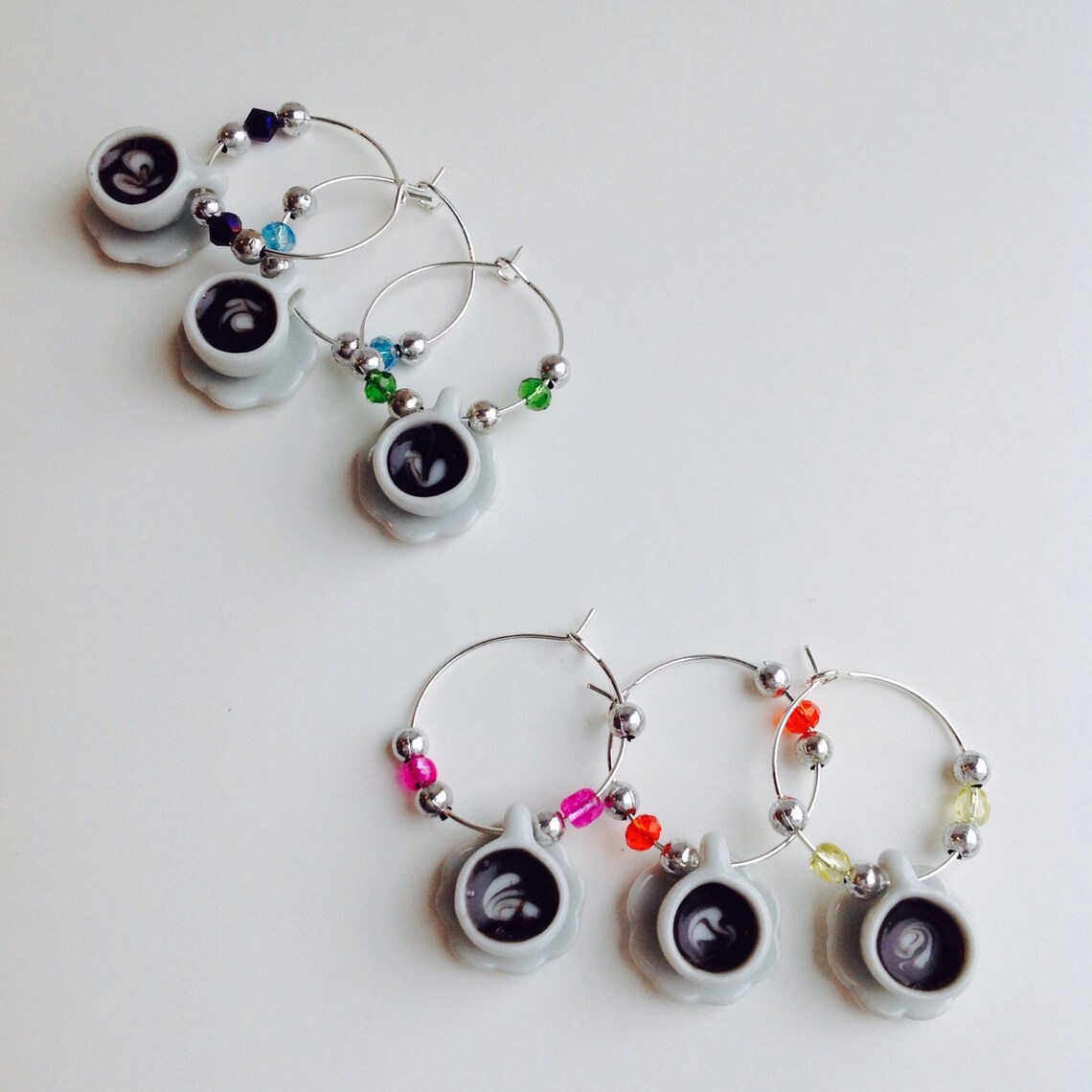 Espresso Cup Wine Glass Charms Coffee Mug Charms Party - Etsy